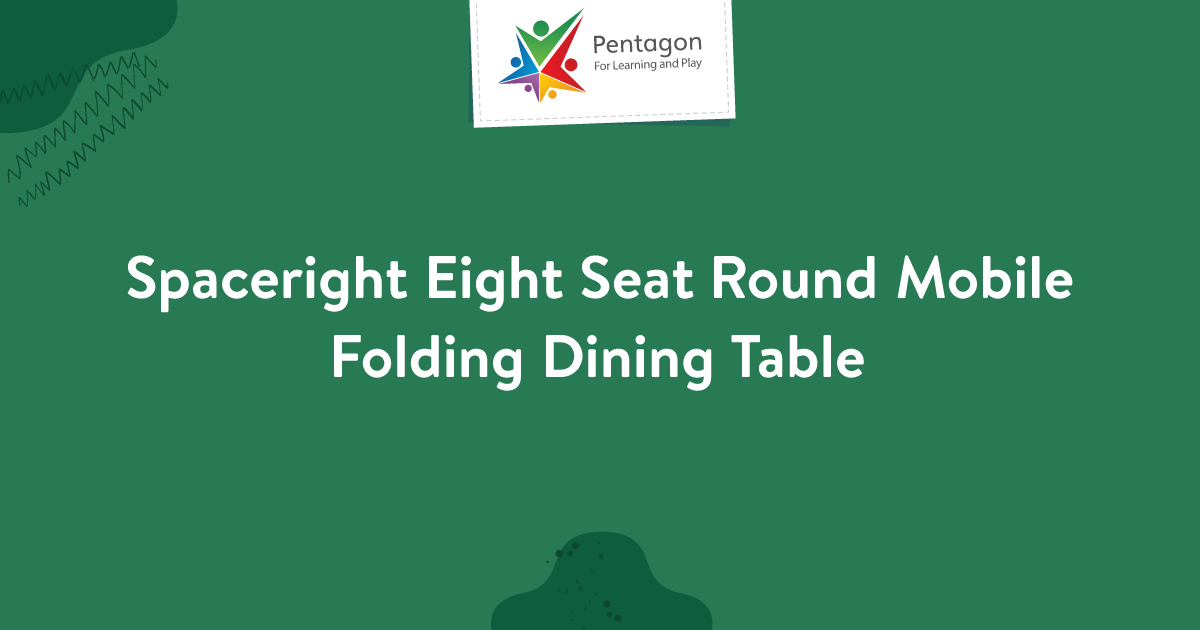 Spaceright Eight Seat Round Mobile Folding Dining Table | Pentagon Play