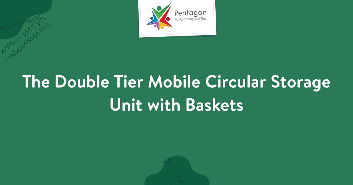 The Double Tier Mobile Circular Storage Unit with Baskets | Pentagon Play