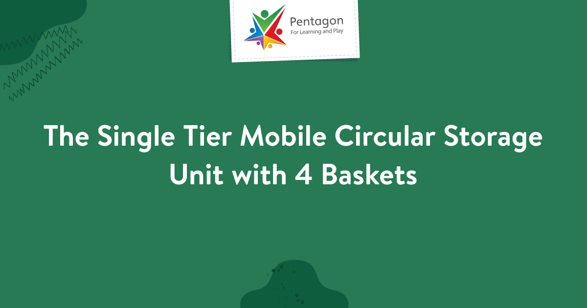 The Single Tier Mobile Circular Storage Unit with 4 Baskets | Pentagon Play